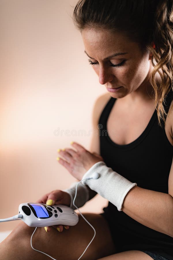 Wrist Physical Therapy with TENS Electrode Brace Pads, Transcutaneous ...