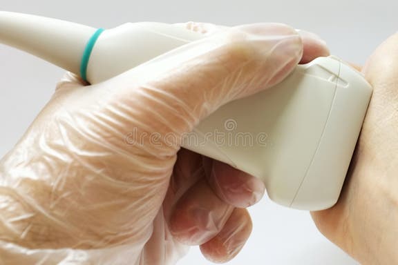 Wrist Ultrasound Scan with Linear Probe Stock Photo - Image of tool ...