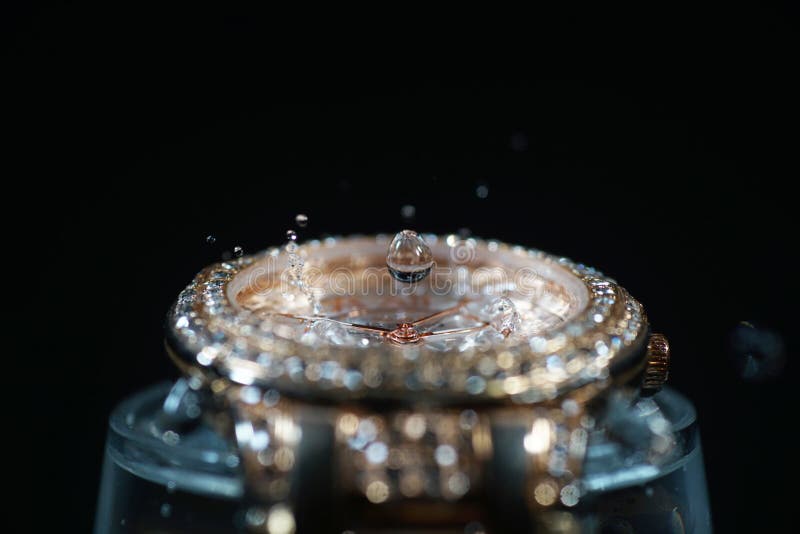 Wrist Watch with Artificial Stones Stock Photo - Image of blue ...