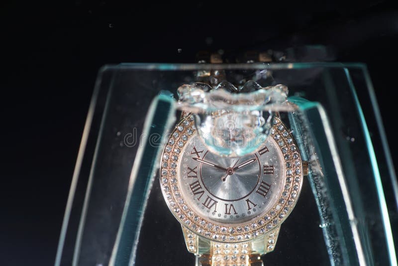 Wrist Watch with Artificial Stones Stock Image - Image of color, chrome ...