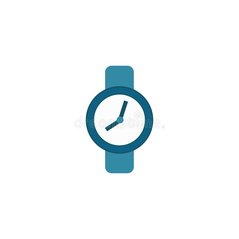Wrist Watch. Blue Color Watch. White Background. Vector Illustration ...