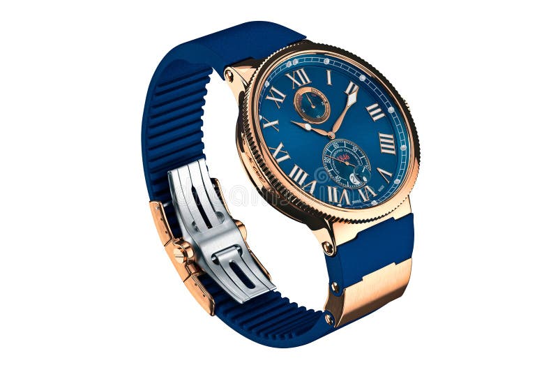 Wrist watch, side view stock illustration. Illustration of mechanical ...