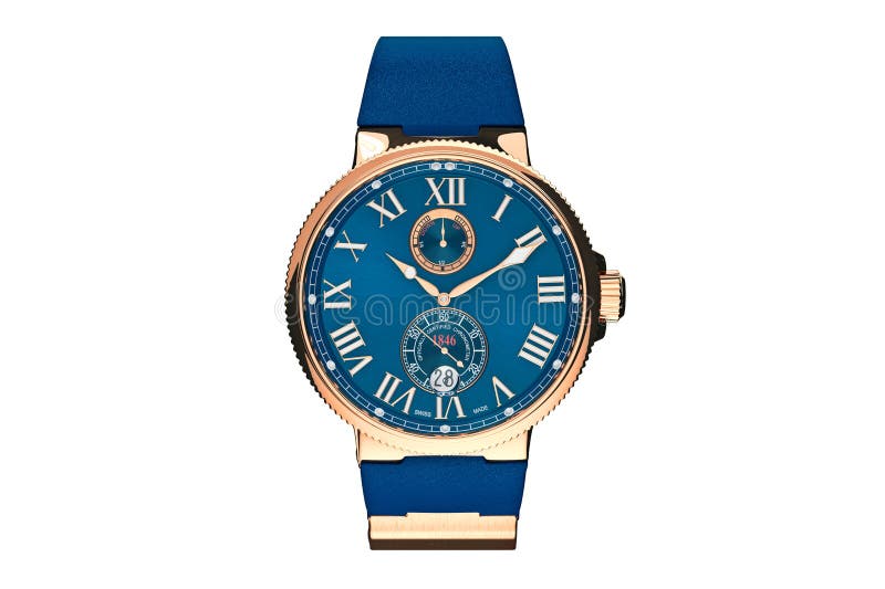 Wrist watch, front view stock illustration. Illustration of shiny ...