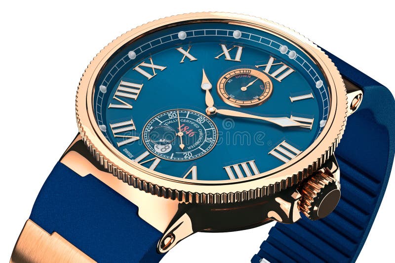 Wrist watch, side view stock illustration. Illustration of mechanical ...