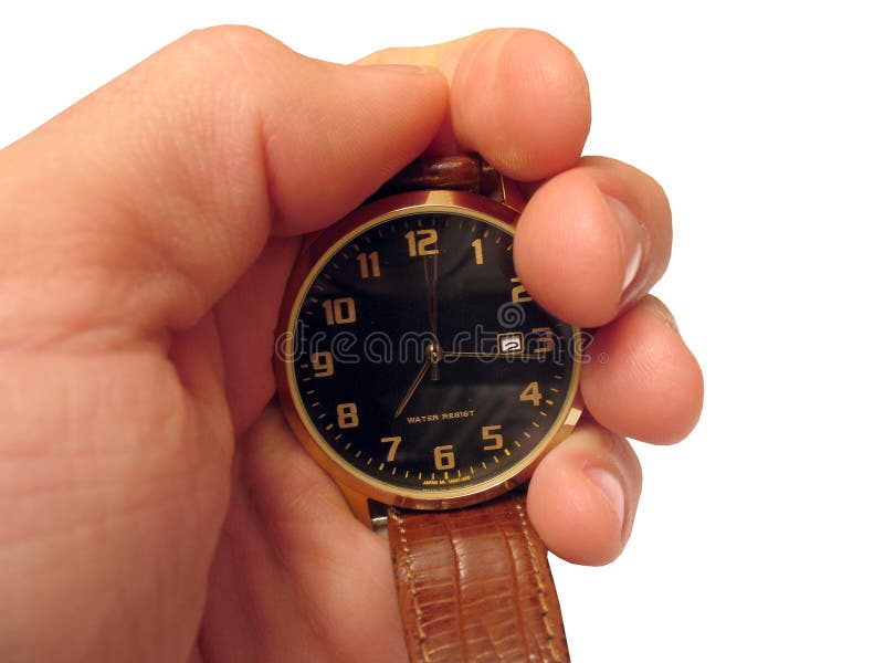 Wrist Watch on Hand Isolated Stock Image - Image of diamond, continuity ...