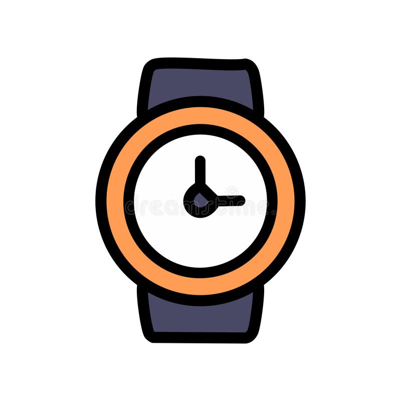 Wrist Watch Icon on White Background. Vector Illustration in Flat Style Stock Vector ...