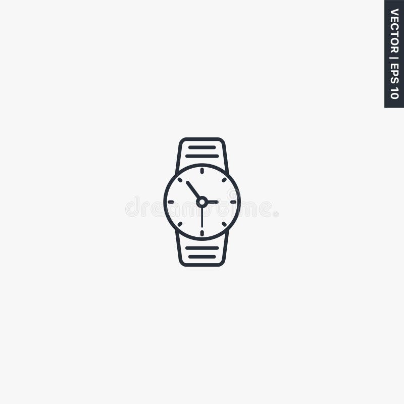 Wrist Watch, Linear Style Sign for Mobile Concept and Web Design Stock ...