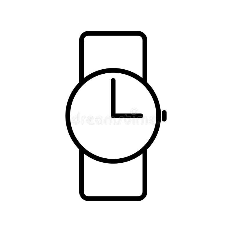 Wrist Watch Outline Vector Icon Stock Vector - Illustration of alarm ...