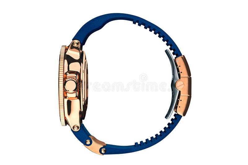 Wrist watch, side view stock illustration. Illustration of mechanical ...