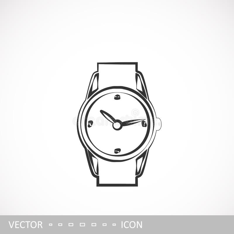Wrist Watch. Icon in the Style of Linear Design. Stock Vector ...