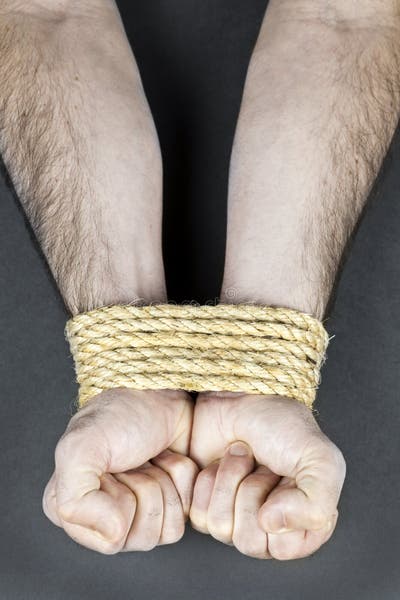 Wrists tied with rope stock photo. Image of kidnap, help - 13992904