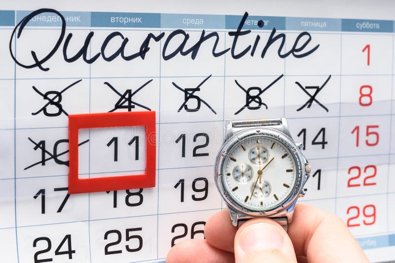 Quarantine Calendar and Crossed Out Days of the Week Stock Photo ...