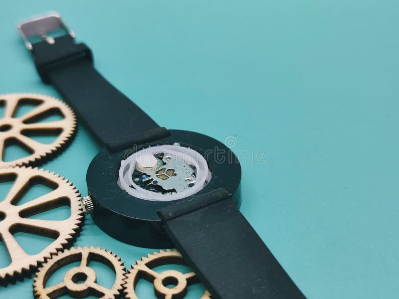 Technology and Analog Clock Systems that Use Gear Teeth Stock Photo ...