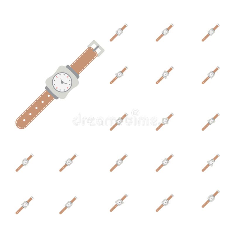 Wristwatch Classic Brown Leather Strap Analog Watch Stock Vector ...