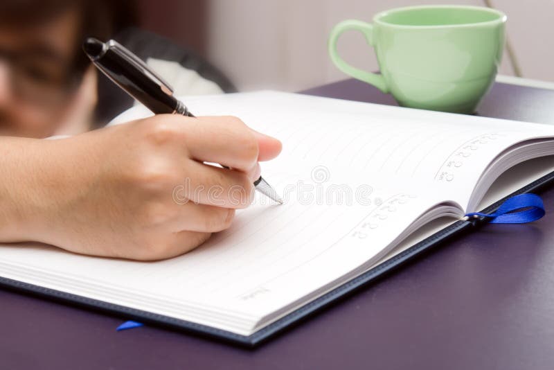 Write Activity with a Pen and a Book Stock Photo - Image of concept ...