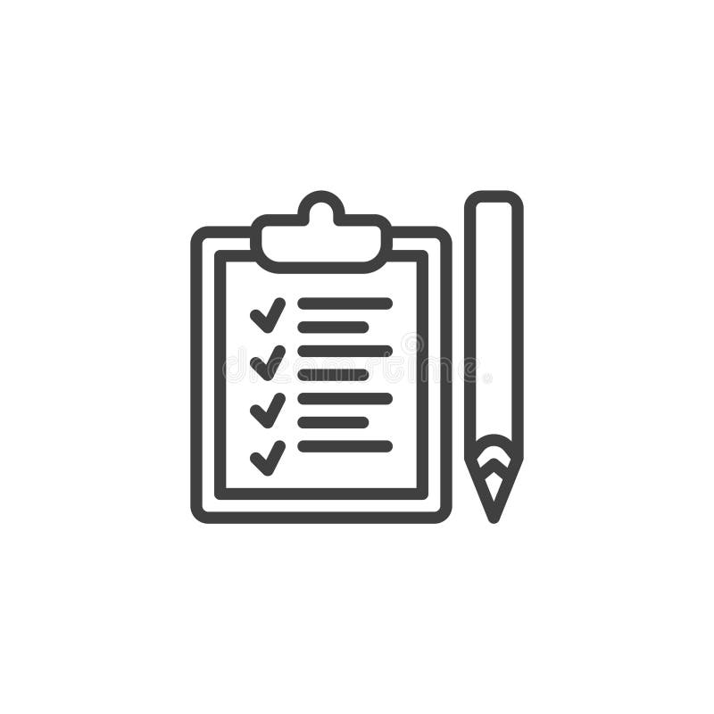 Write Agenda line icon stock vector. Illustration of choice - 353282542