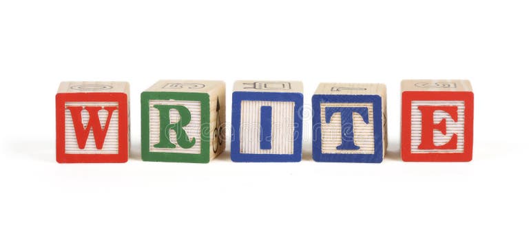 Write - Alphabet Blocks Isolated Stock Photo - Image of spell, school ...