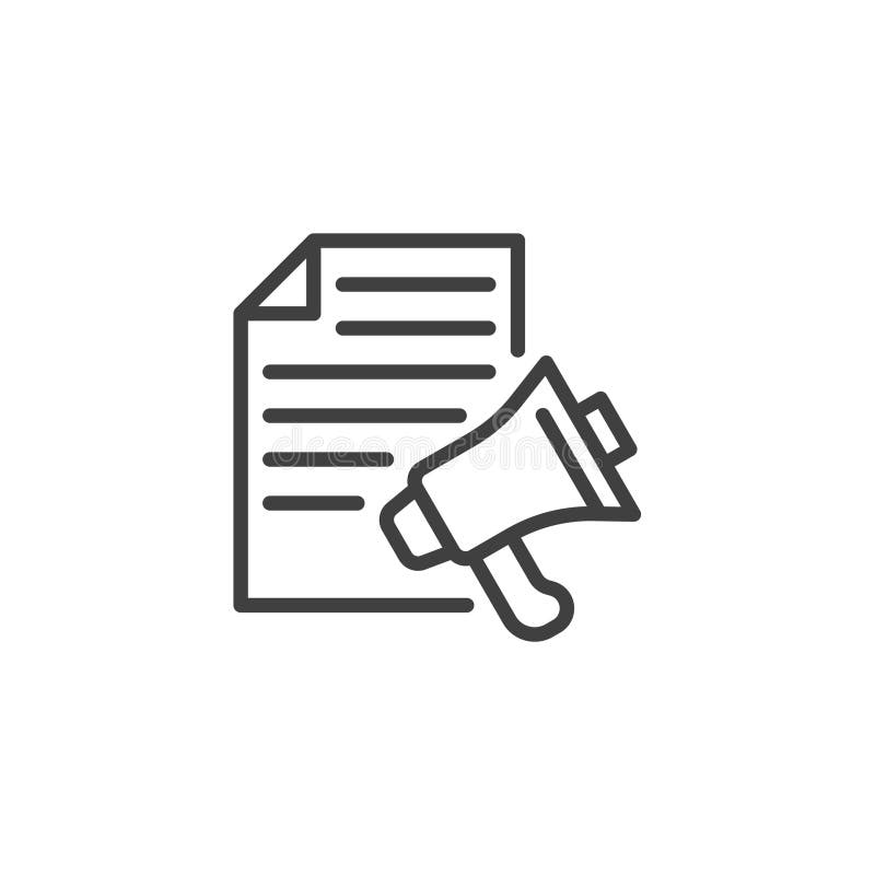 Write Announcement Line Icon Stock Illustration - Illustration of ...