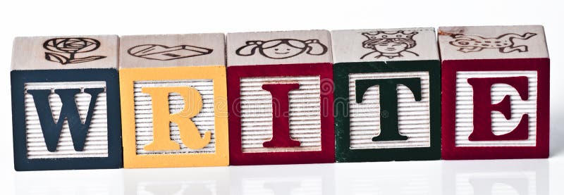 Write - Alphabet Blocks Isolated Stock Photo - Image of spell, school ...