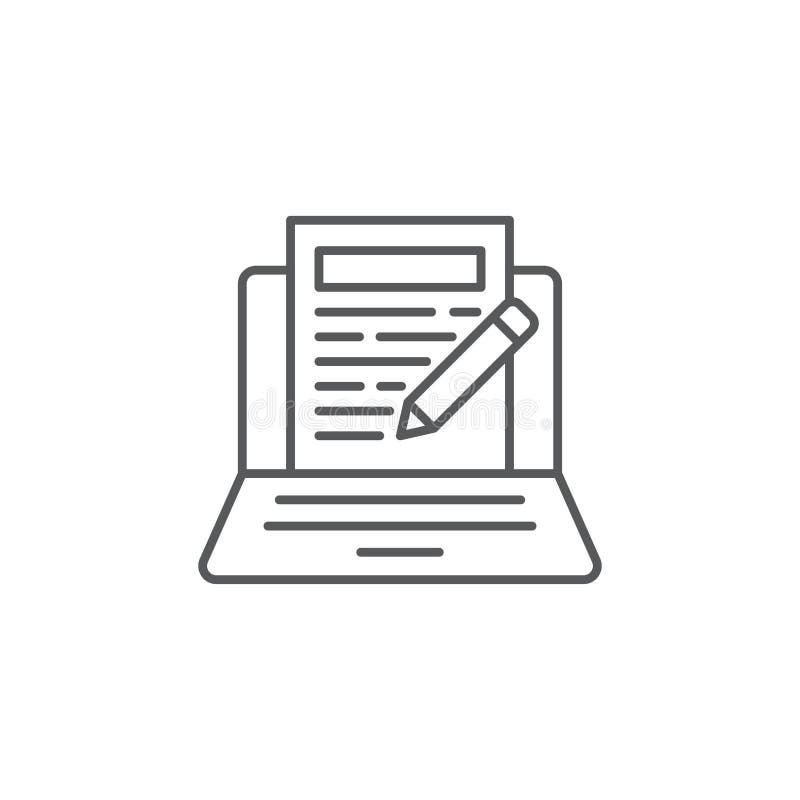 Write Blog Post Vector Icon Symbol Isolated on White Background Stock ...