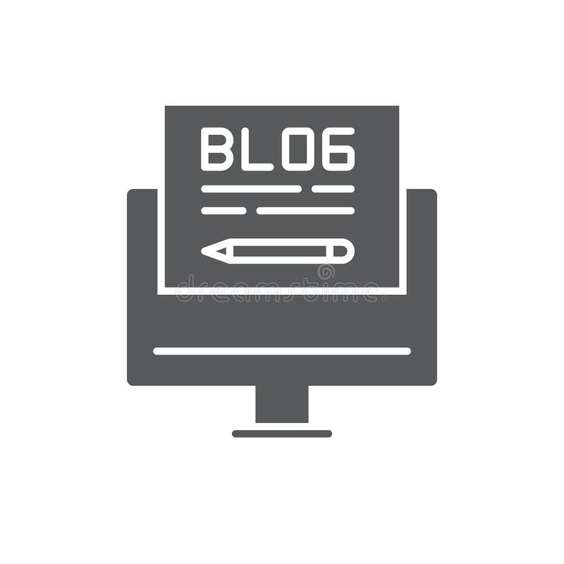 Write Blog Post Vector Icon Symbol Isolated on White Background Stock ...