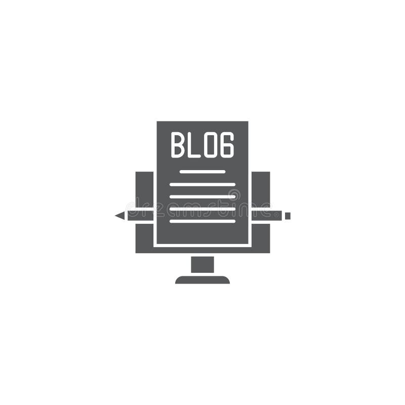 Write Blog Post Vector Icon Symbol Isolated on White Background Stock ...