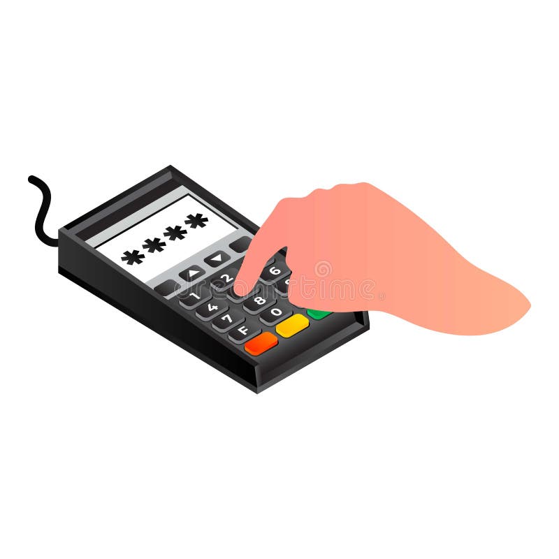 Write Card Pin Code Icon, Isometric Style Stock Vector - Illustration ...