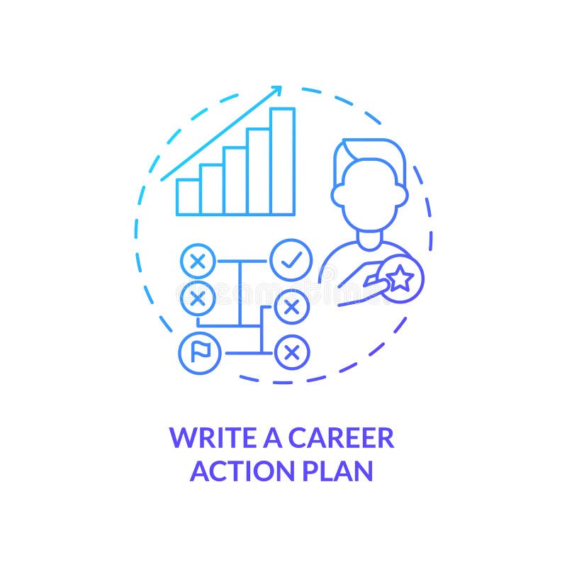 Write Career Action Plan Blue Gradient Concept Icon Stock Vector ...
