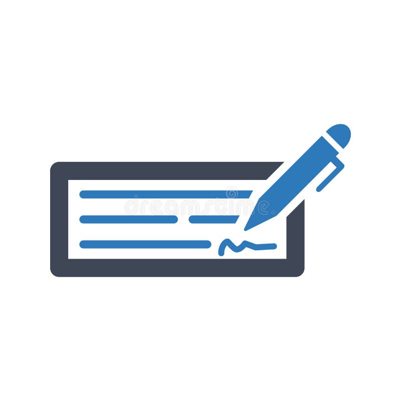 Write a Check Flat Vector Icon Stock Vector - Illustration of icon ...