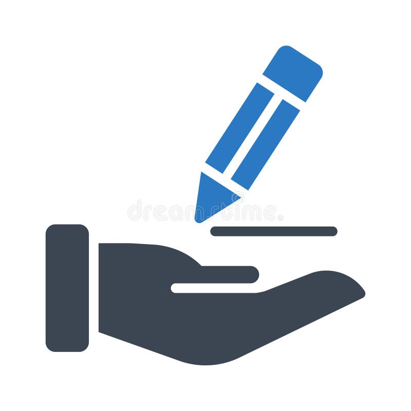 Write Glyph Colour Vector Icon Stock Illustration - Illustration of ...