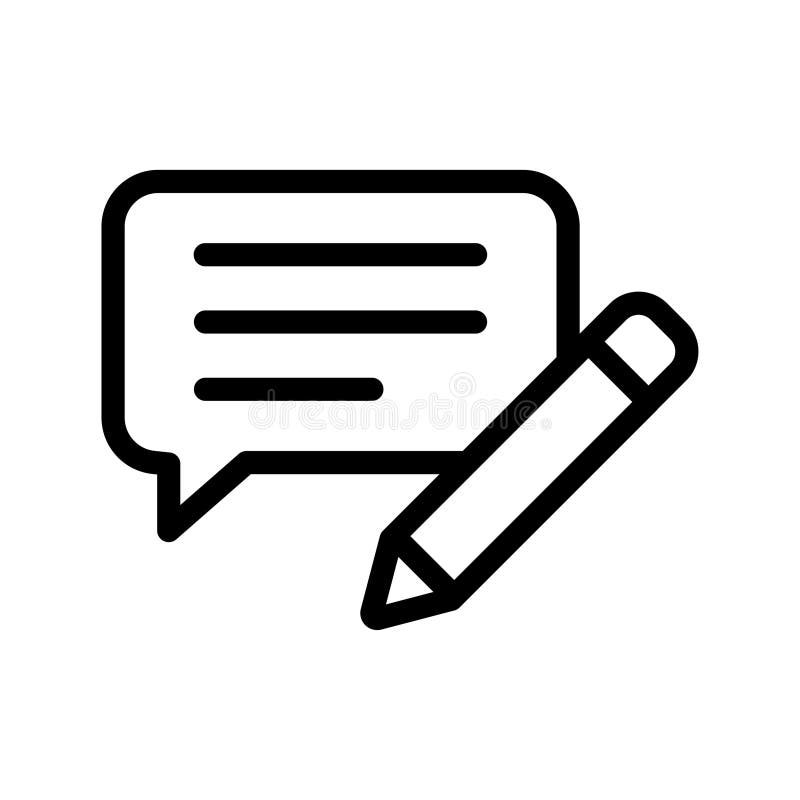 Write a Comment Icon stock vector. Illustration of pencil - 369344285