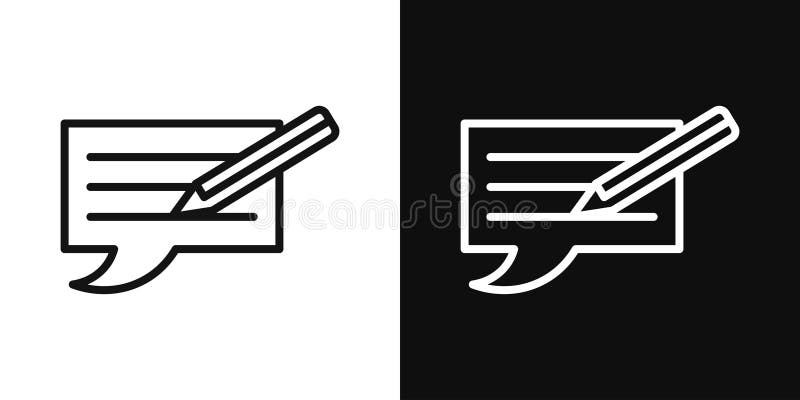 Write Comment Icon Set. Positive Feedback or Testimonials Vector Symbol ...