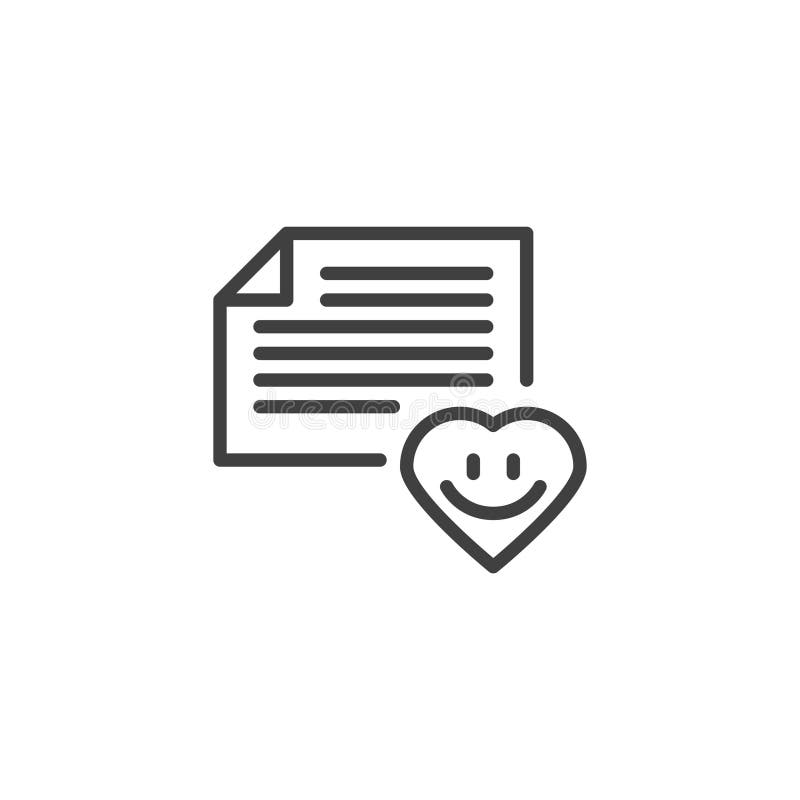 Write Compliment Line icon stock illustration. Illustration of smiley ...