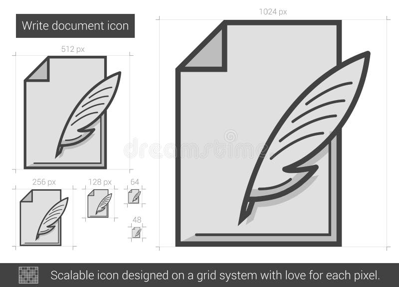 Write document line icon. stock vector. Illustration of bird - 83922162