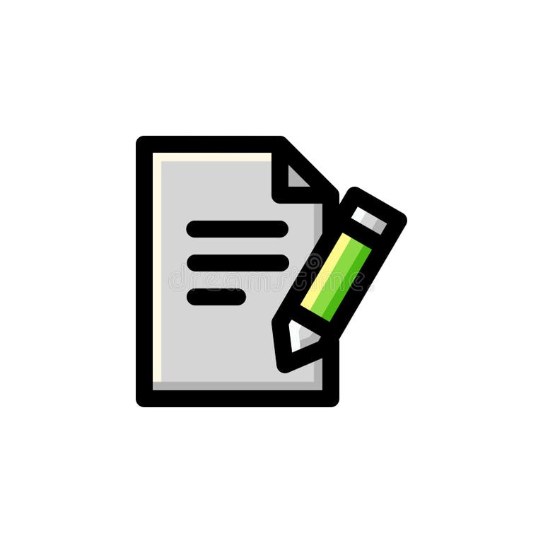 Write Document Icon stock vector. Illustration of school - 266548804