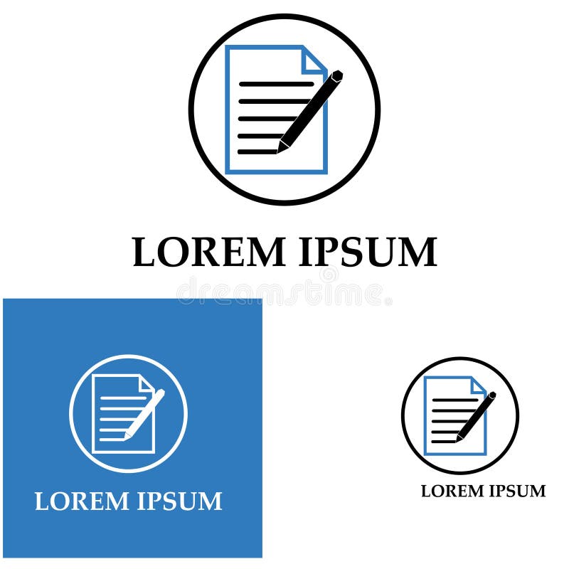 Write Document User Interface Outline Icon Logo Vector Illustration ...