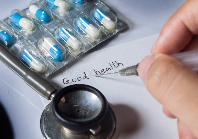 Write and Doing Good Health Stock Image - Image of medicine, text: 35541825