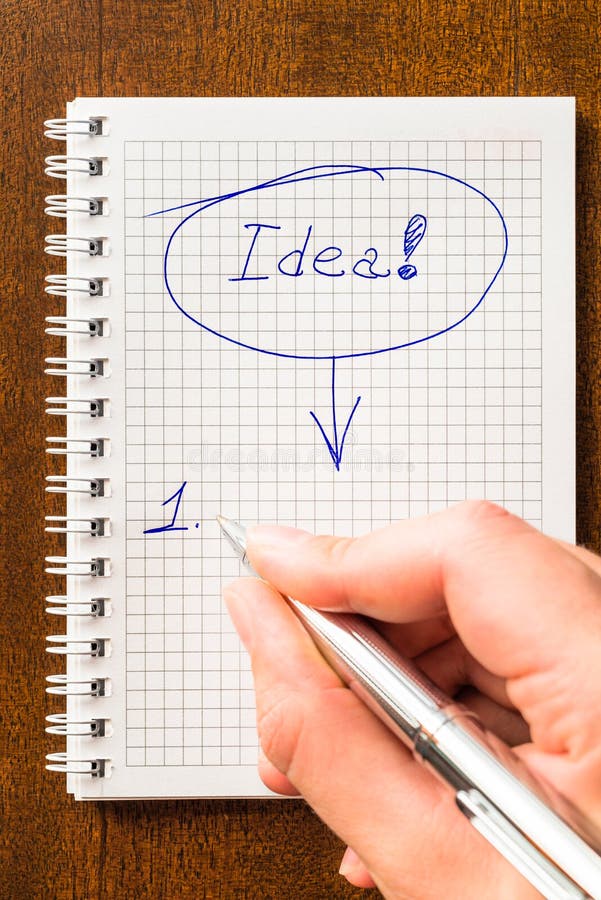 Write Down an Idea To the Notebook Stock Photo - Image of idea ...