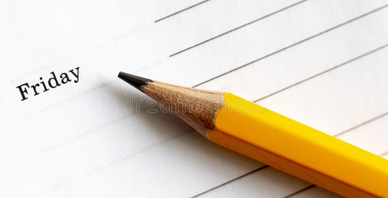 Write Down What To Do on Friday in the Day Planner Stock Image - Image ...