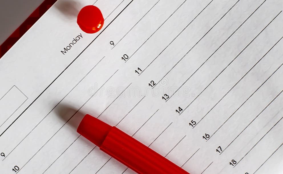 Write Down What To Do on Monday in the Day Planner Stock Image - Image ...