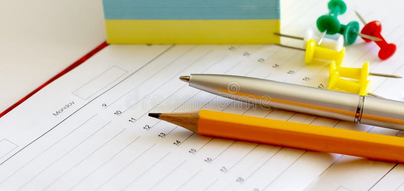 Write Down What To Do on Monday in the Day Planner Stock Image - Image ...