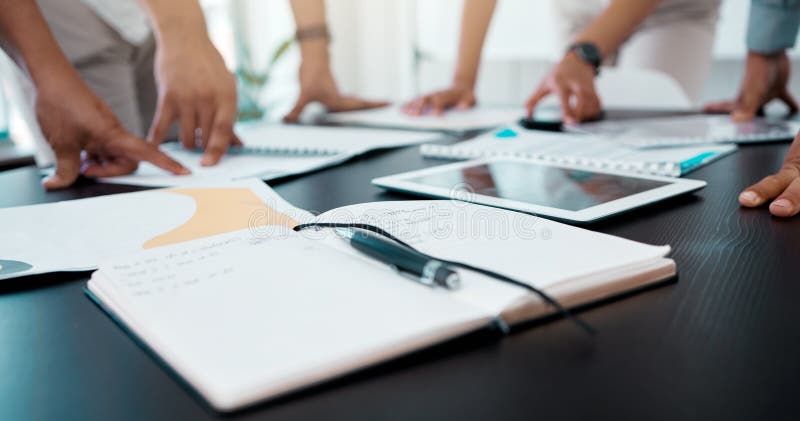 Write Down Your Ideas As You Go Along. Closeup Shot of a Notebook on a ...