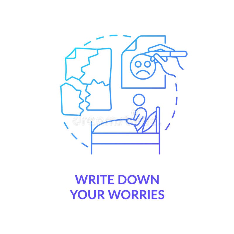 Write Down Your Worries Blue Gradient Concept Icon Stock Vector ...