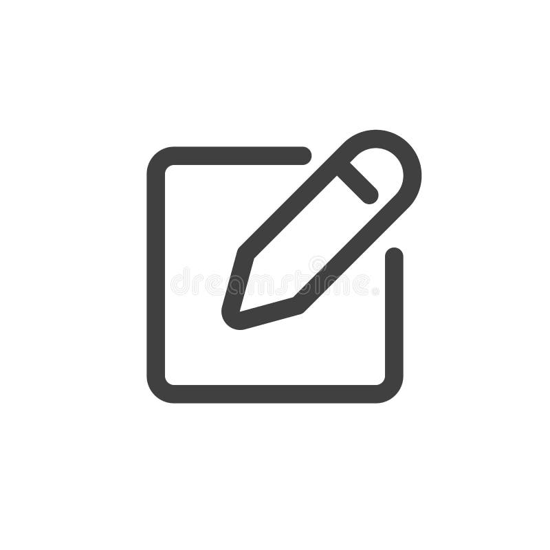 Write, edit line icon stock vector. Illustration of pixel - 236769142