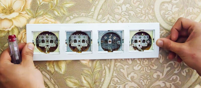 Write Electrical Work, Switch and Socket Installation.selectiv Focus ...