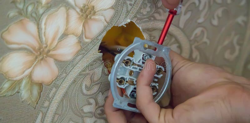 Write Electrical Work, Switch and Socket Installation.selectiv Focus ...