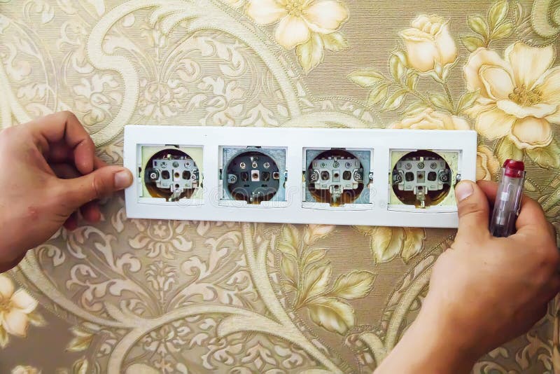 Write Electrical Work, Switch and Socket Installation.selectiv Focus ...