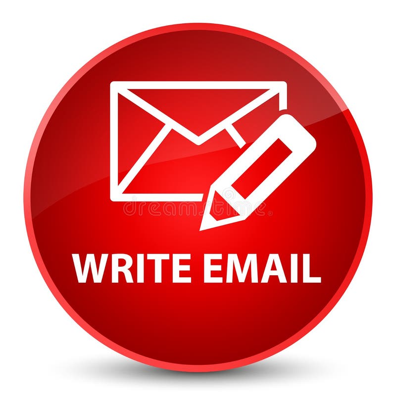 Write Email Elegant Red Round Button Stock Illustration - Illustration ...