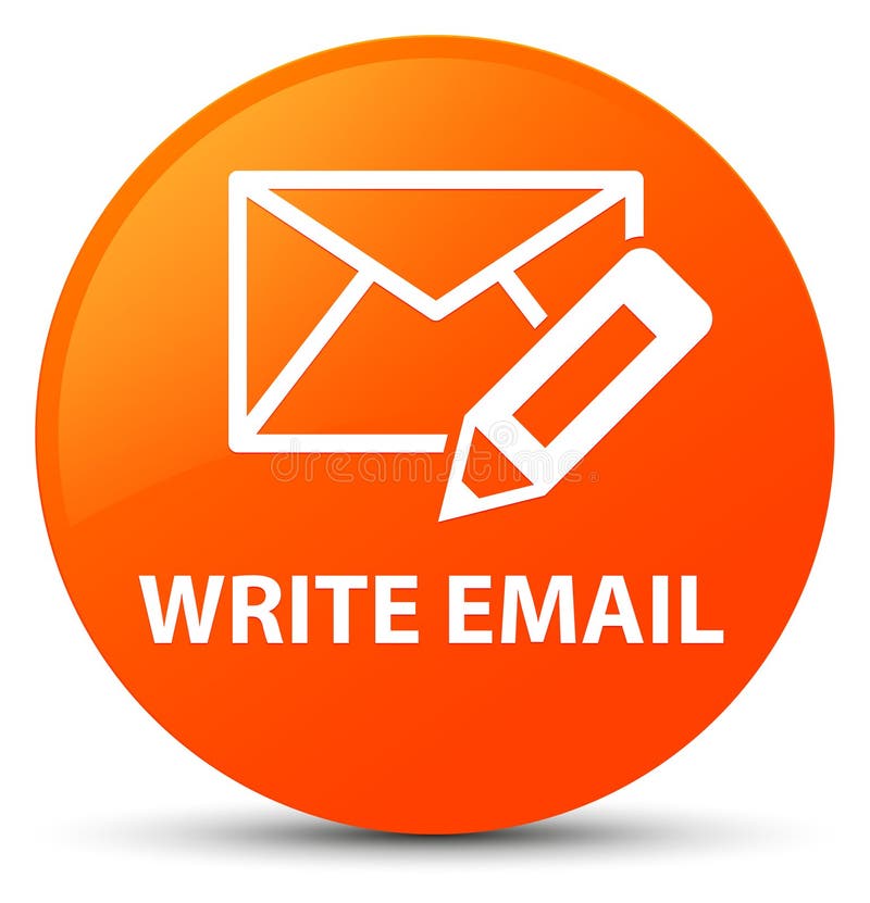 Write Email Orange Round Button Stock Illustration - Illustration of ...