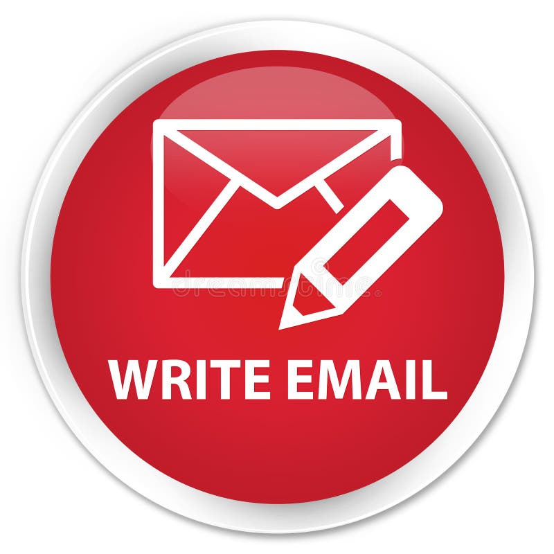 Write Email Premium Red Round Button Stock Illustration - Illustration ...